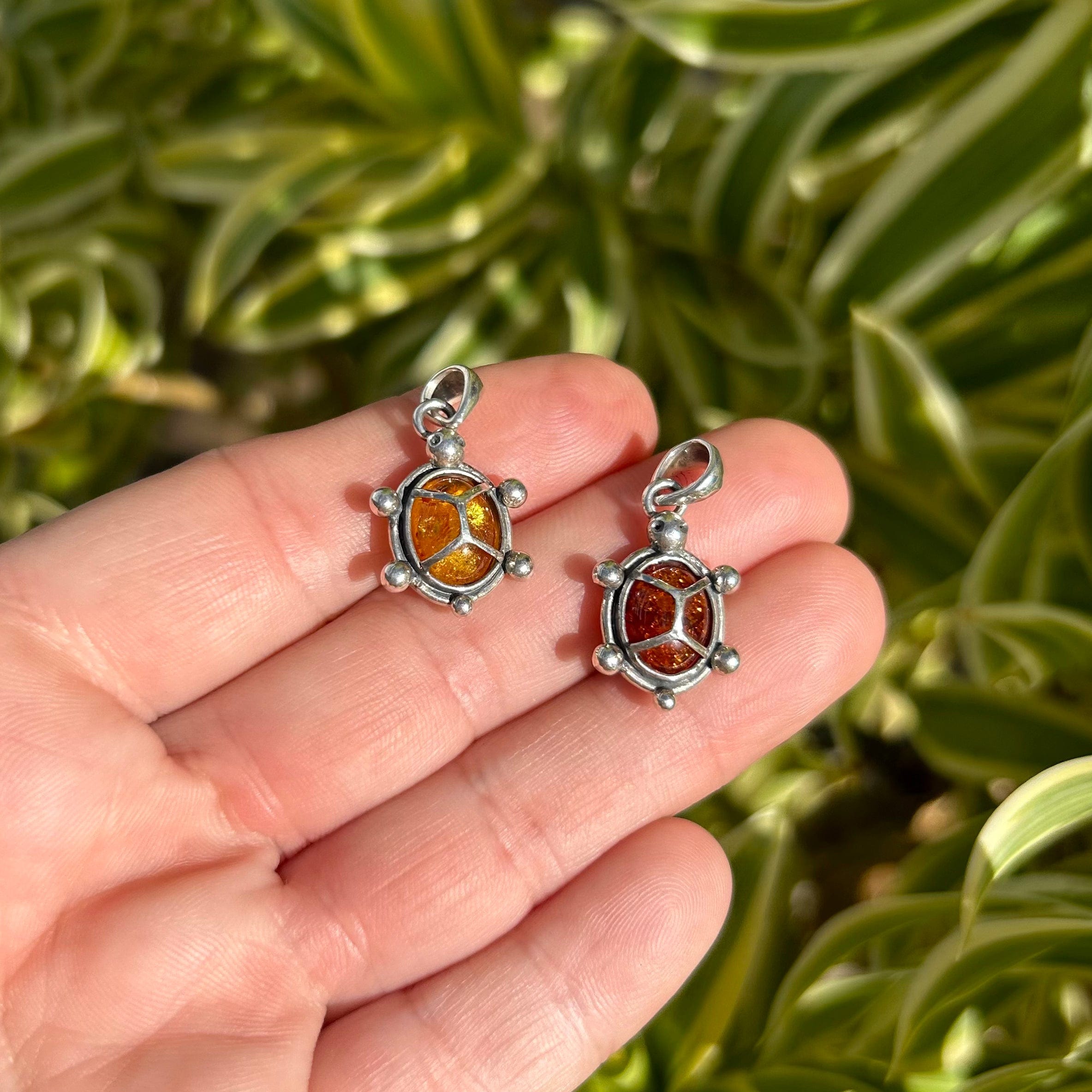 Cute Sea Turtle Amber Pendant | Whaler's Locker