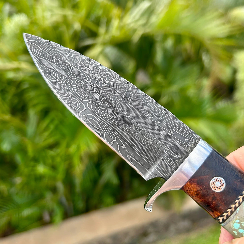 Steve Nolte Knife, Larry Donnelly Damascus Steel | Whaler's Locker