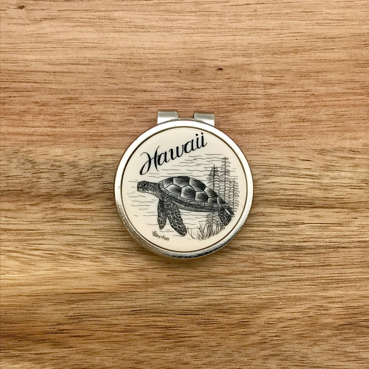 Scrimshaw Style Round Money Clip